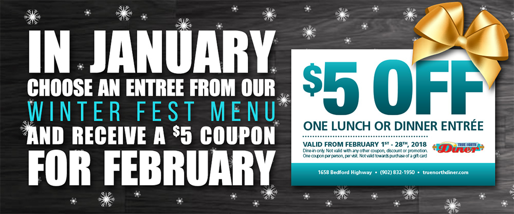 True North Diner - Best Bedford Restaurant Menu