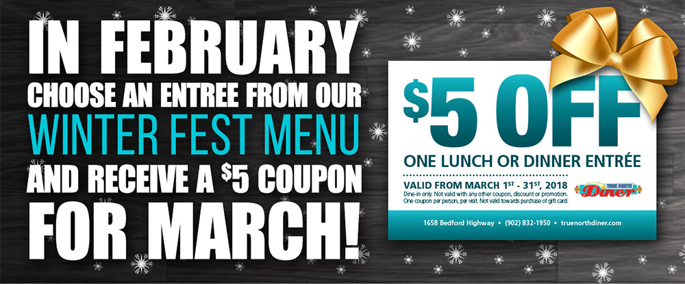 True North Diner - Best Bedford Restaurant Menu